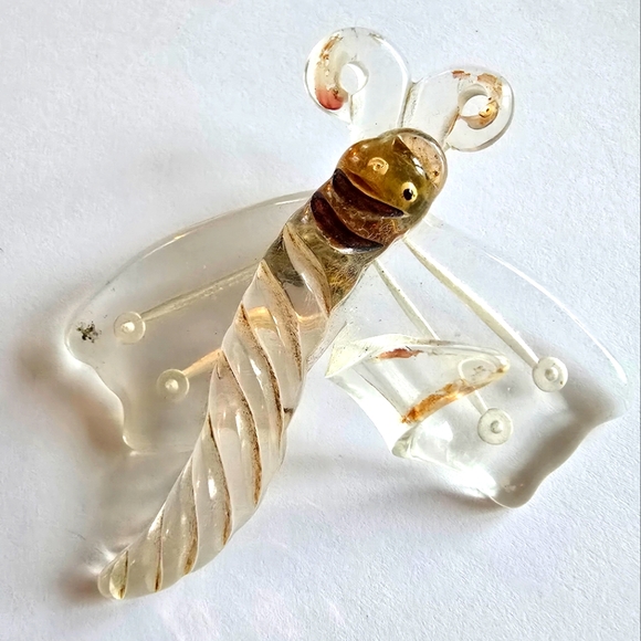 Vintage | Jewelry | Vintage Lucite Bug Brooch Dragonfly Fly Butterfly ...